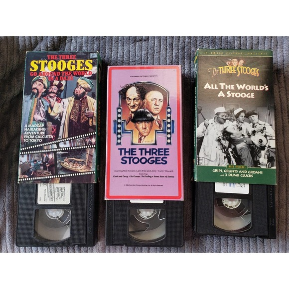 unknown | Media | Lot Of 3 Vhs Three Stooges Movies Vintage 984 1991 ...